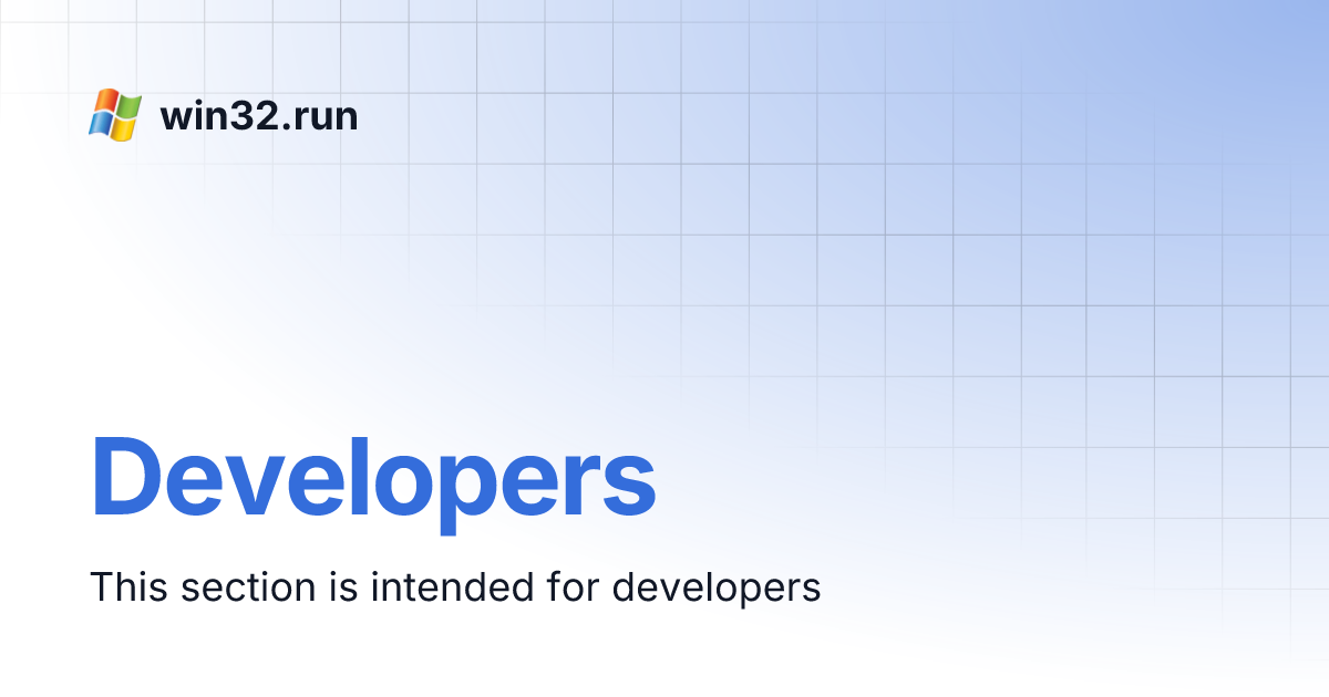 Developers | win32.run